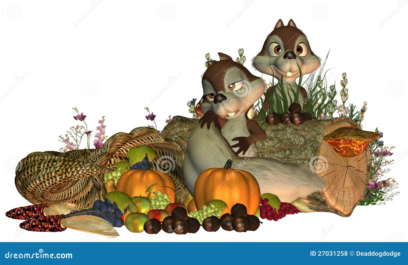 Ardillas De La Acción De Gracias Stock de ilustración - Ilustración de ...