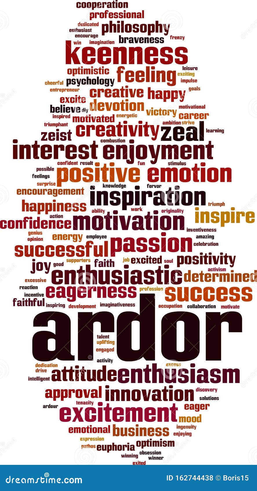 Ardor word cloud stock vector. Illustration of emotion - 162744438