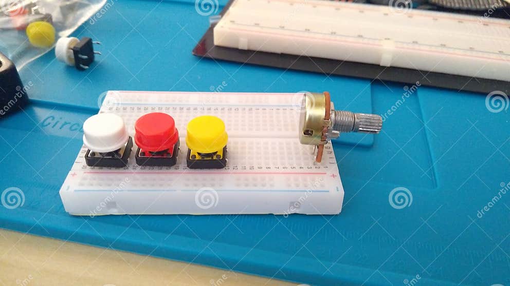 Arduino Breadboard Buttons Closeup Stock Image - Image of tests ...