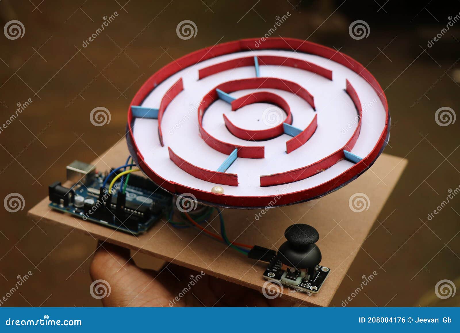Arduino Interactive Game Project Arduino Maze Game Project Controlled By Joystick Held In Hand