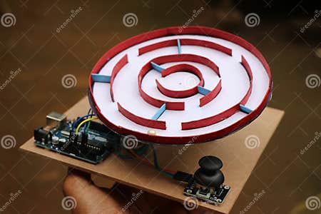 Arduino Interactive Game Project. Arduino Maze Game Project Controlled by Joystick Held in Hand ...