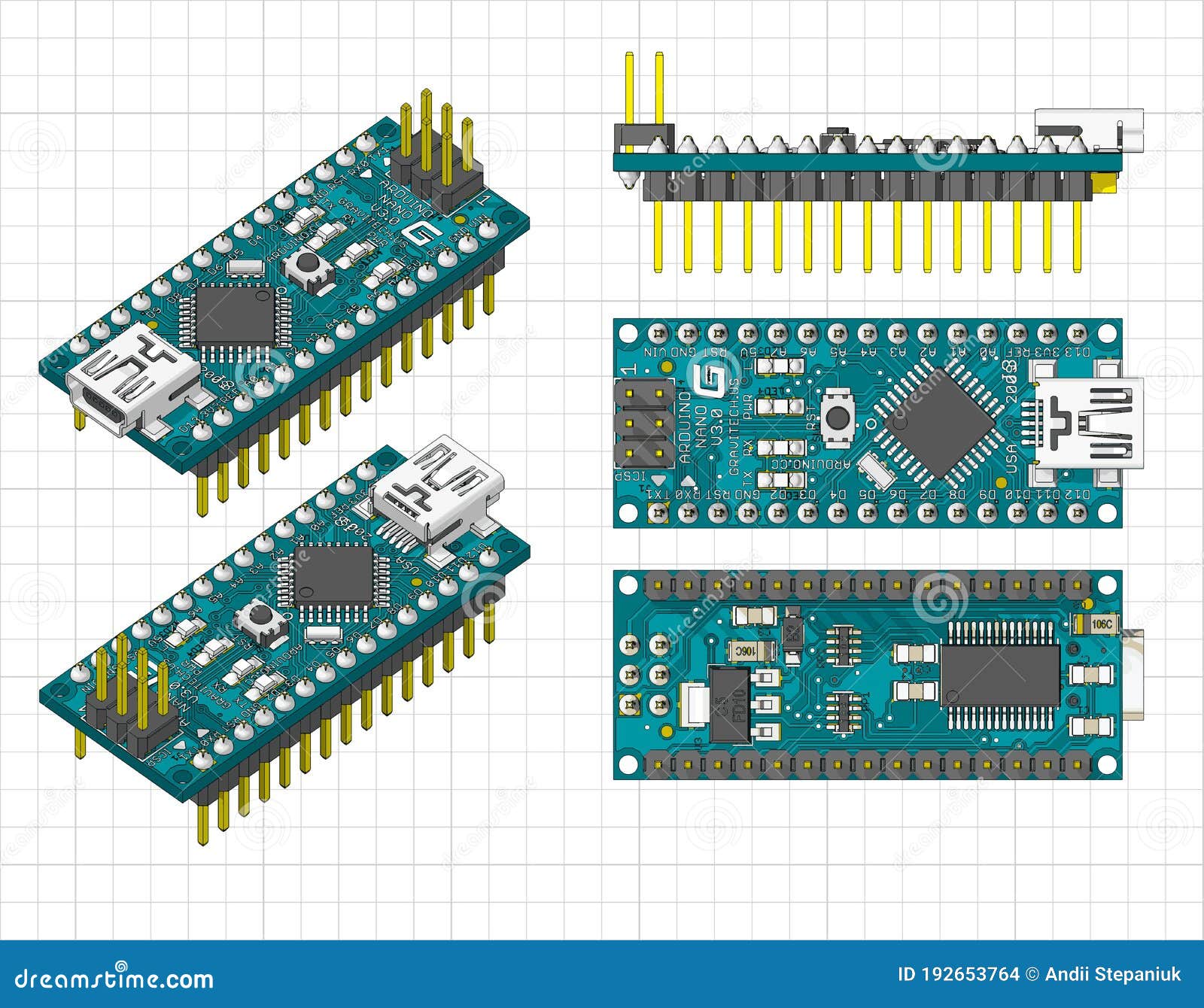 Arduino Nano Microcontroller Stock Vector - Illustration of chip ... Arduino Nano Microcontroller Stock Vector - Illustration of chip ...