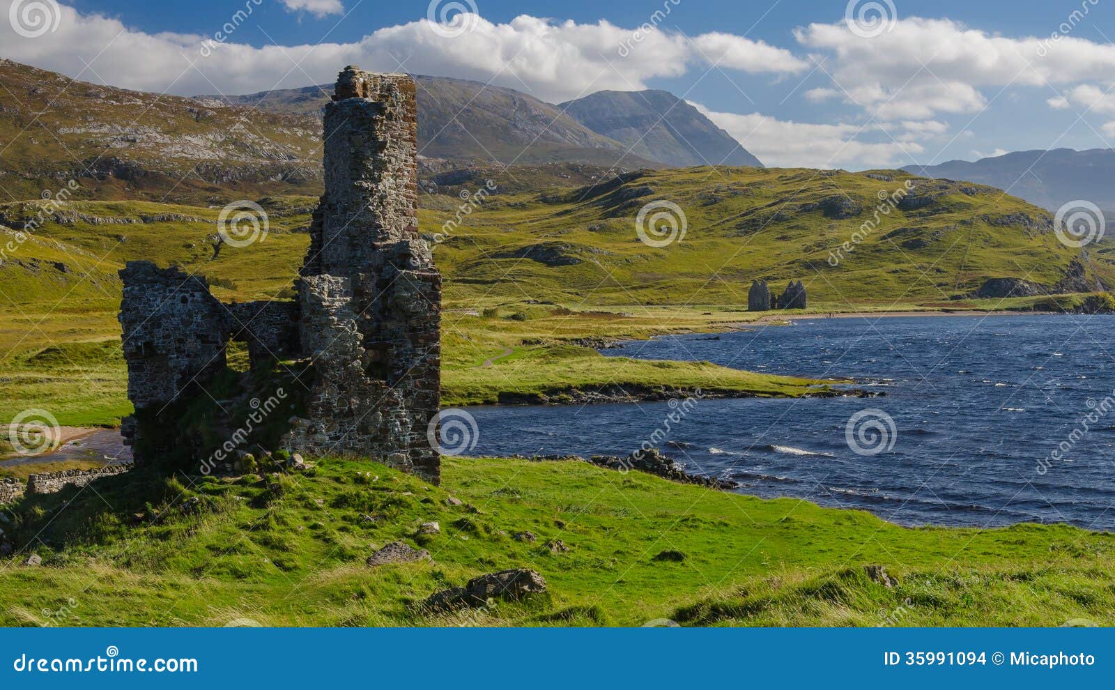 Ardvreck Castle (Scotland) and Assynt Lake Stock Photo - Image of view ...