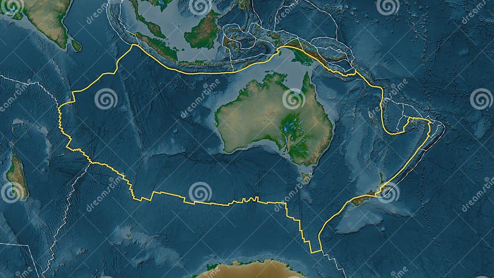 Australian Plate Outlined. Patterson Cylindrical. Physical Stock ...