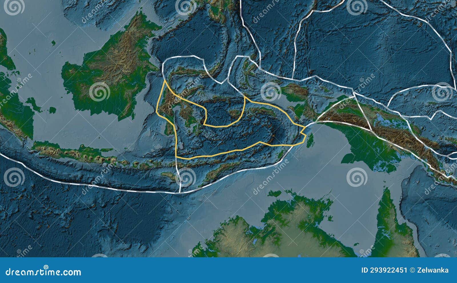 Banda Sea Plate Outlined. Patterson Cylindrical. Physical Stock ...