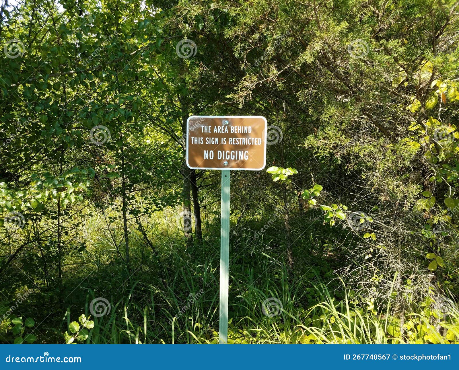 Area Behind this Sign is Restricted No Digging Stock Image - Image of ...