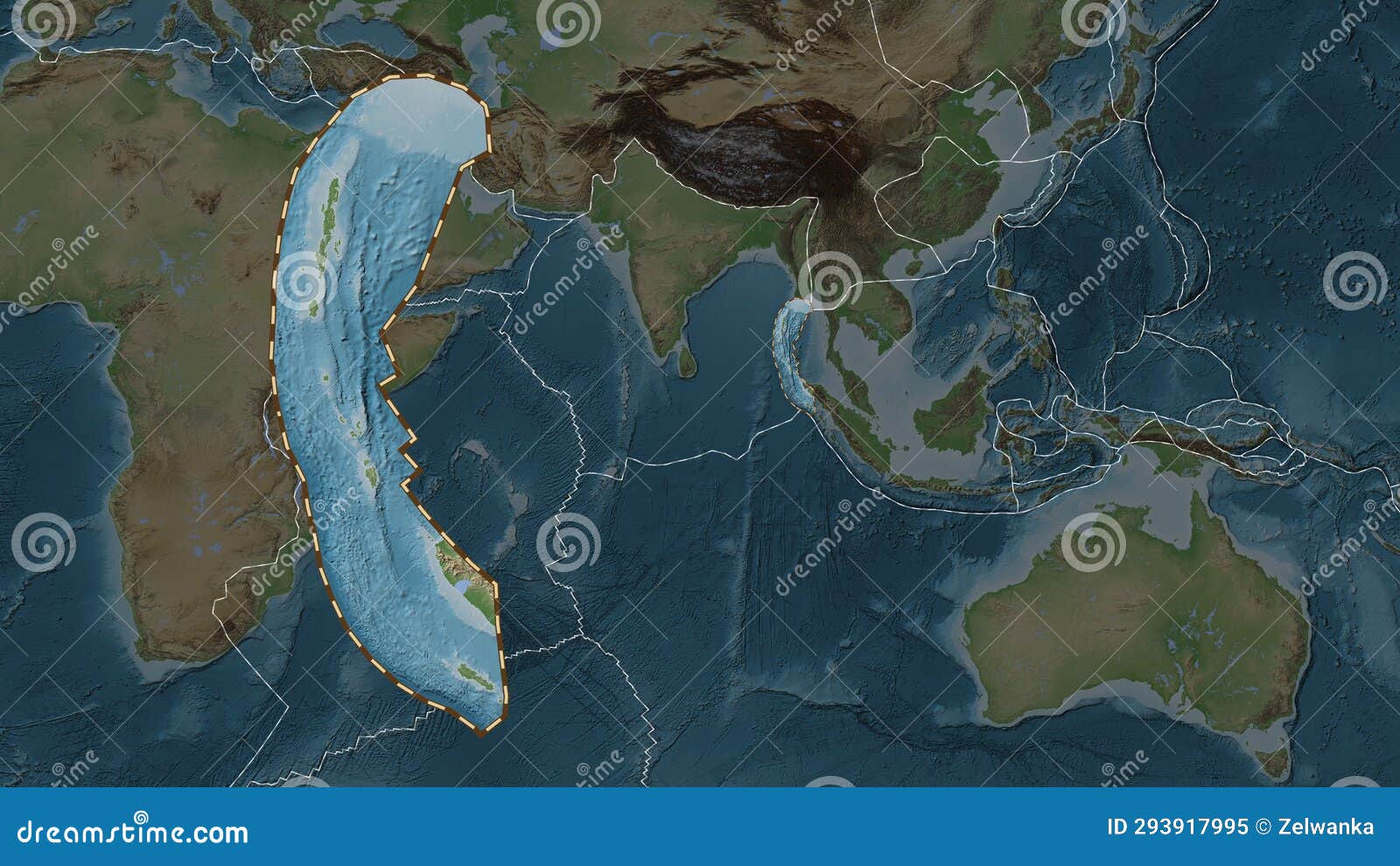 Burma Plate Extracted. Patterson Cylindrical. Topografic Stock ...