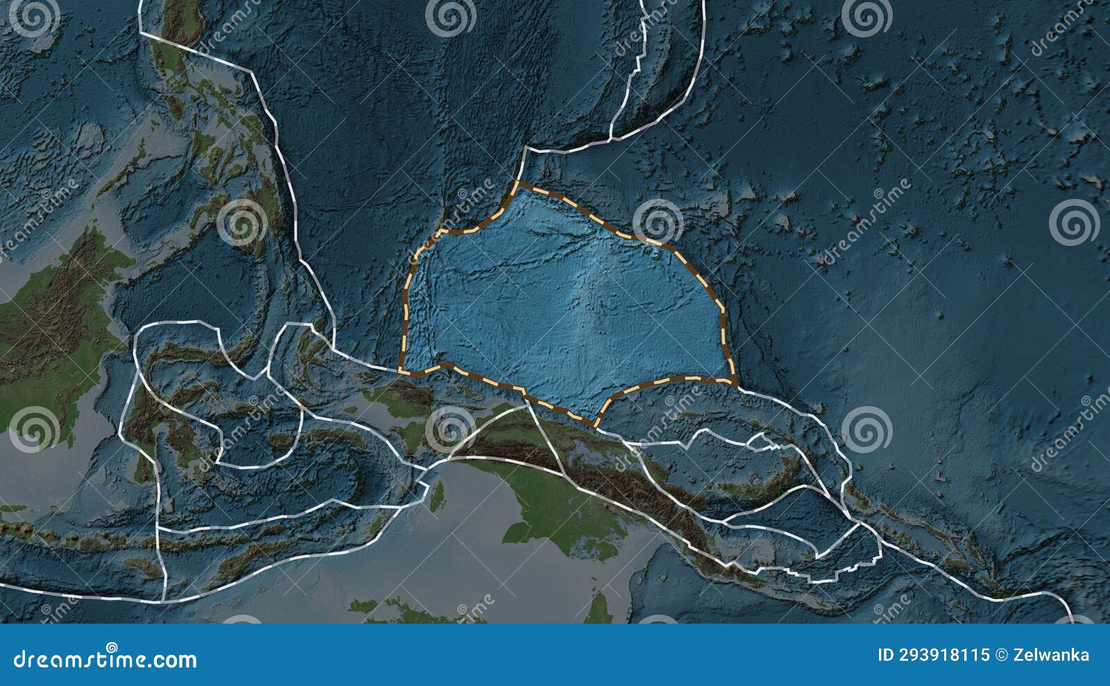 Caroline Plate Highlighted. Patterson Cylindrical. Topografic Stock ...