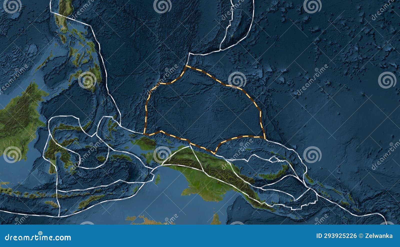 Caroline Plate Dashed. Patterson Cylindrical. Satellite Stock ...