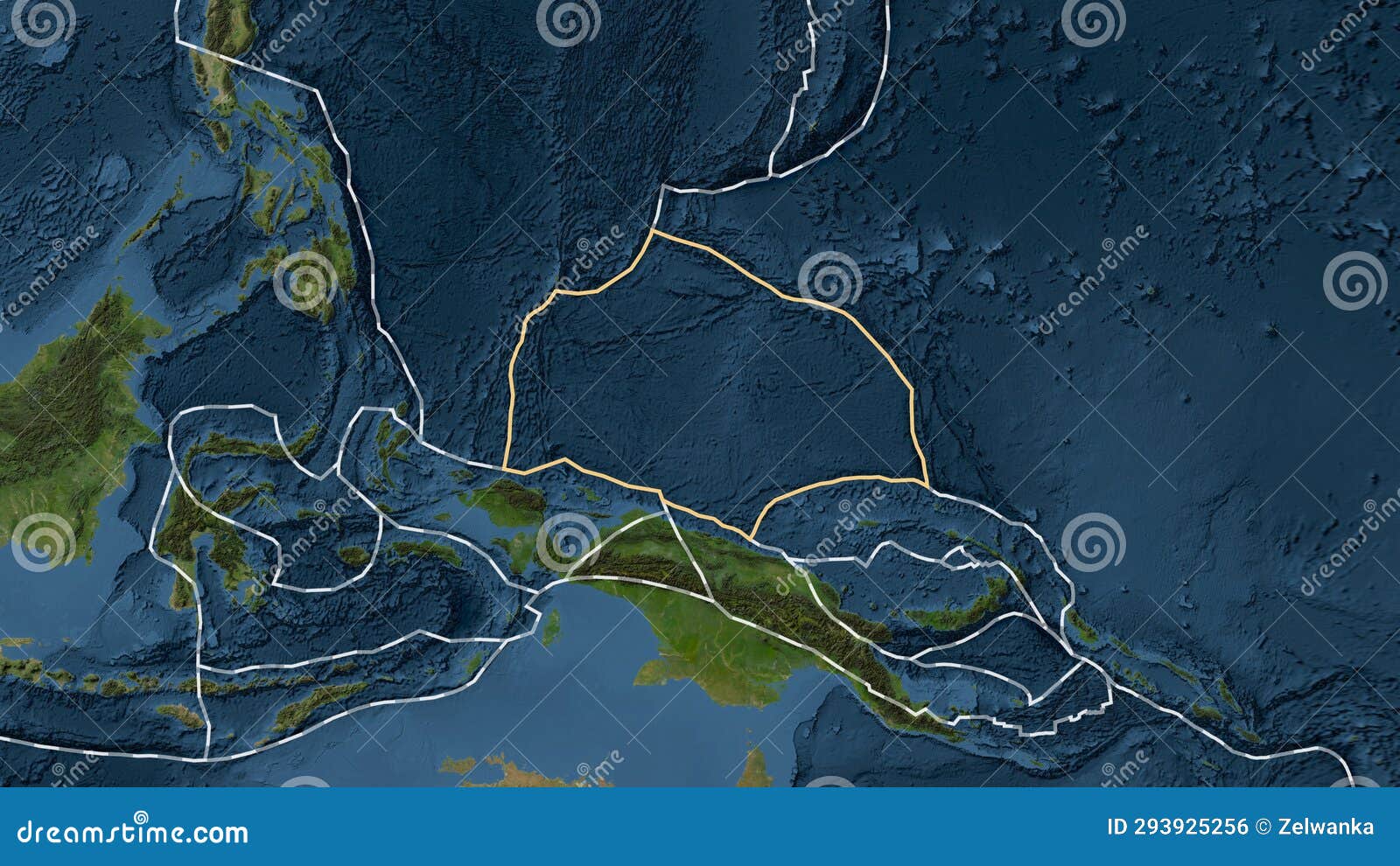 Caroline Plate Outlined. Patterson Cylindrical. Satellite Stock ...