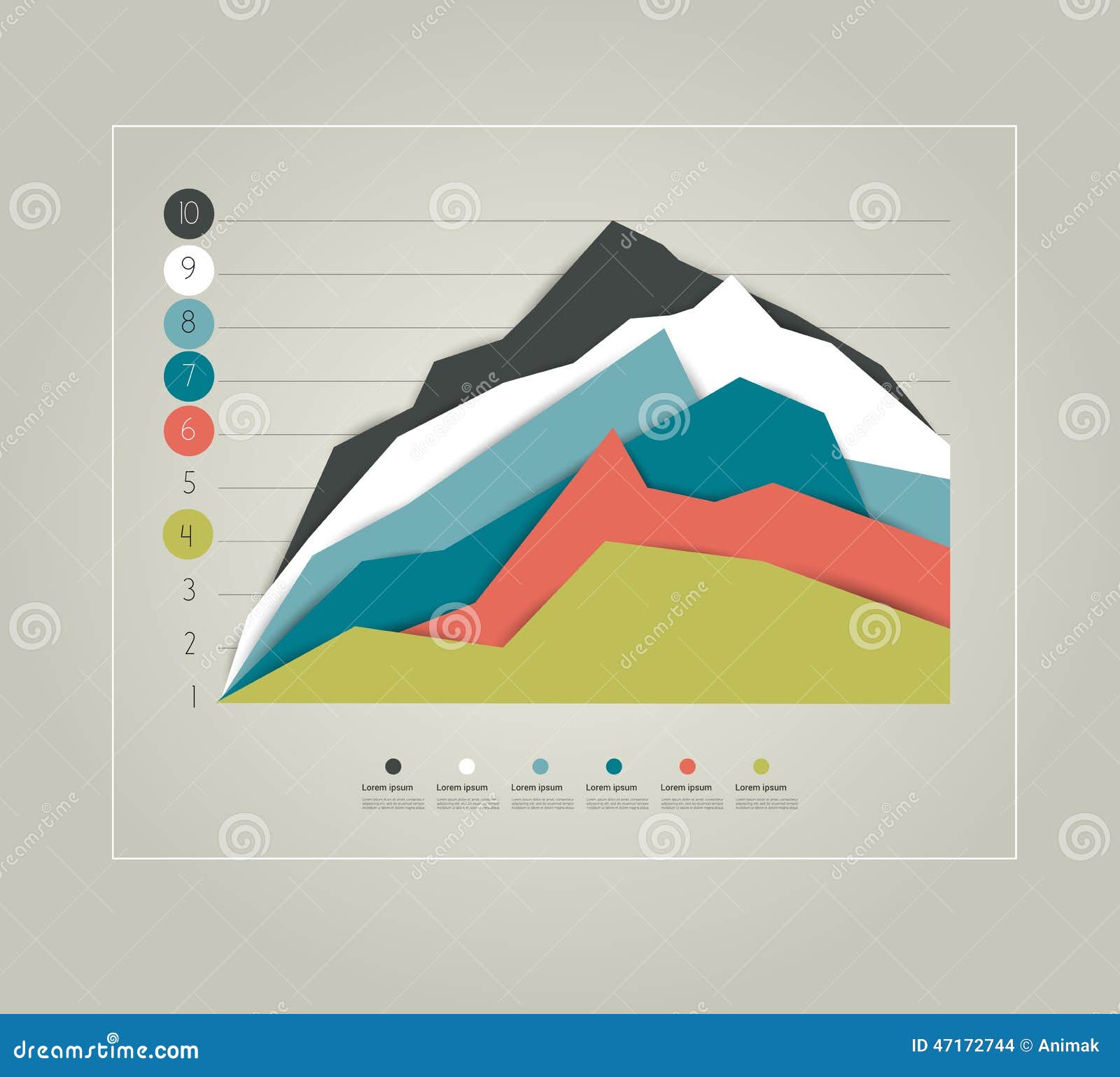 Area Chart, Graph Infographics Element Vector Illustration ... Area Chart, Graph Infographics Element Vector Illustration ...