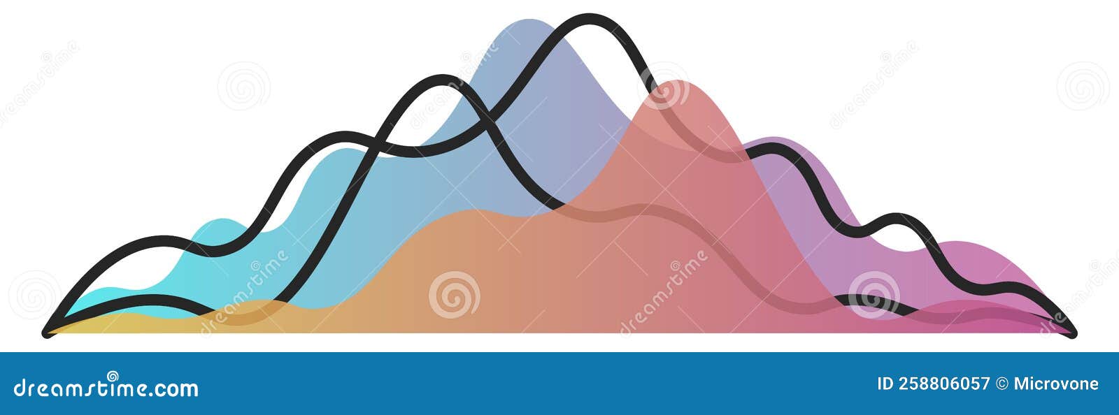 Data Distribution Chart Doodle. 3d Column Diagram Cartoon Vector ...