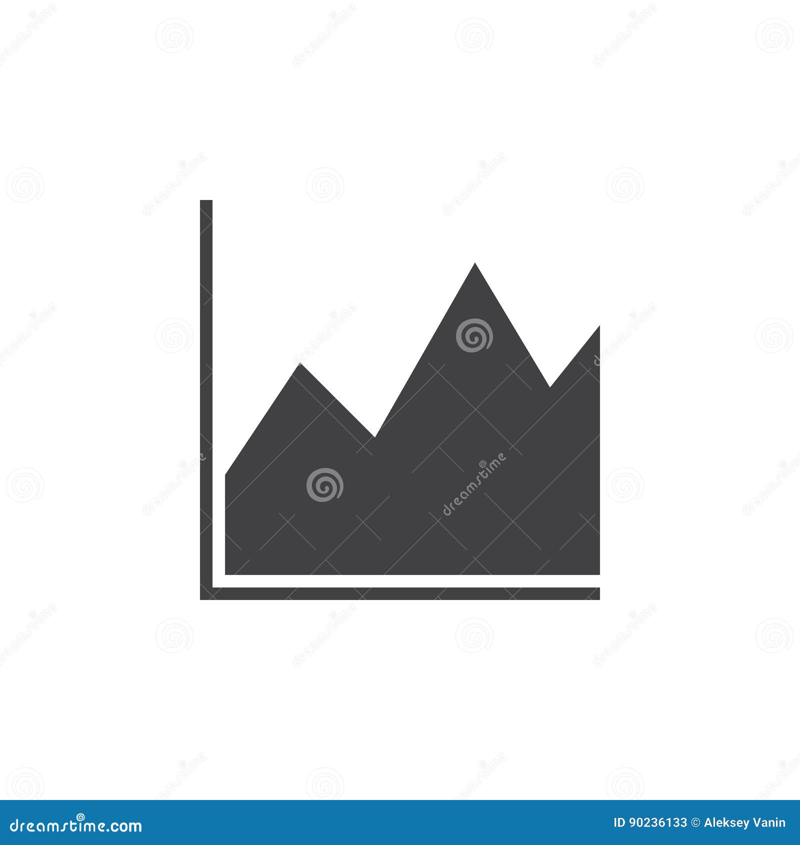 Area Chart Icon , Solid Logo Illustration, Pictogram Isola Stock ...