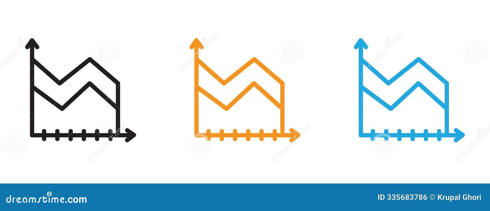 Area Chart Icon Thin Line Illustration Set Stock Vector - Illustration ...