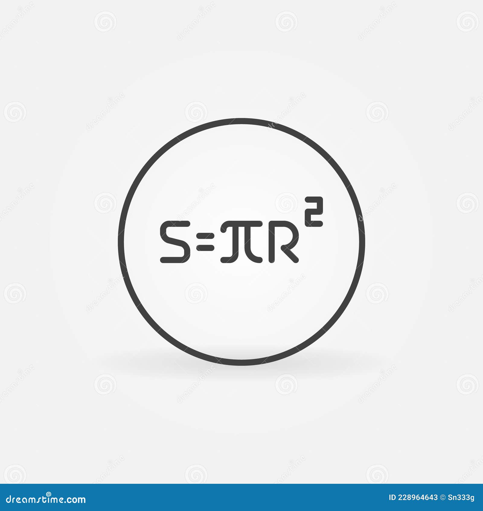 Area of a Circle Vector Mathematics Concept Outline Icon Stock Vector ...