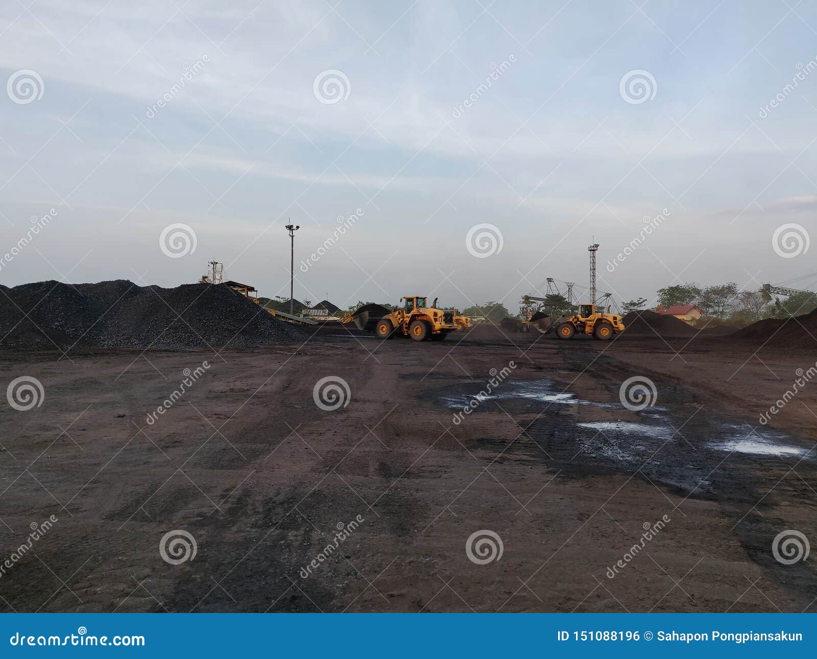 The Area of Coal Stockpile and Jetty Stock Photo - Image of reject ...