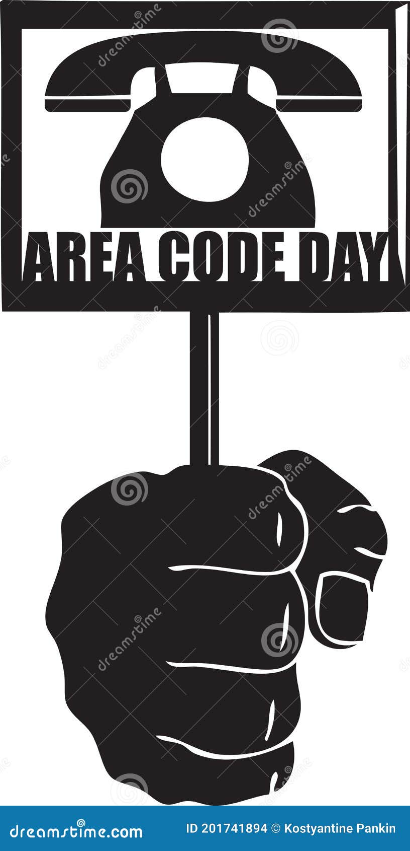 Area Code Day message stock vector. Illustration of hold - 201741894