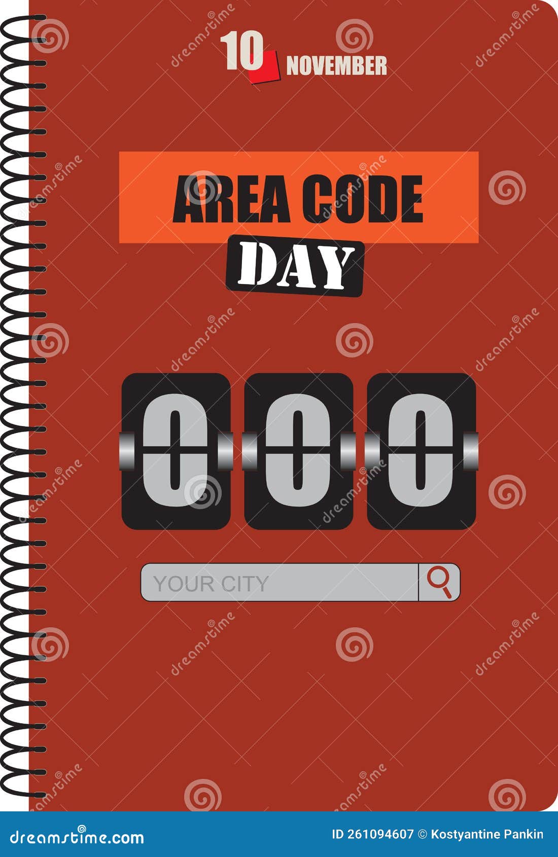 Area Code Day stock vector. Illustration of holiday - 261094607