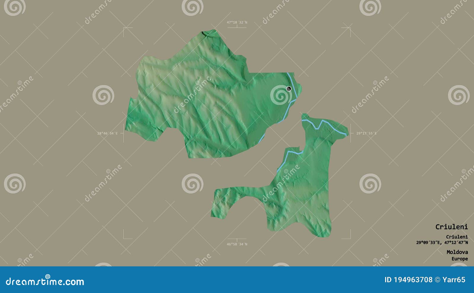 Criuleni - Moldova. Bounding Box. Relief Stock Illustration ...