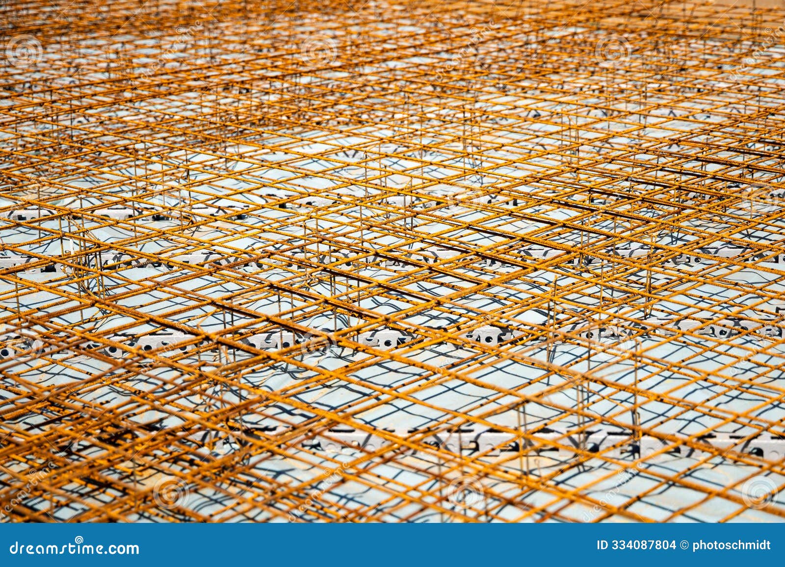 Rebar Structure For Concrete Foundation At A Construction Site Stock ...