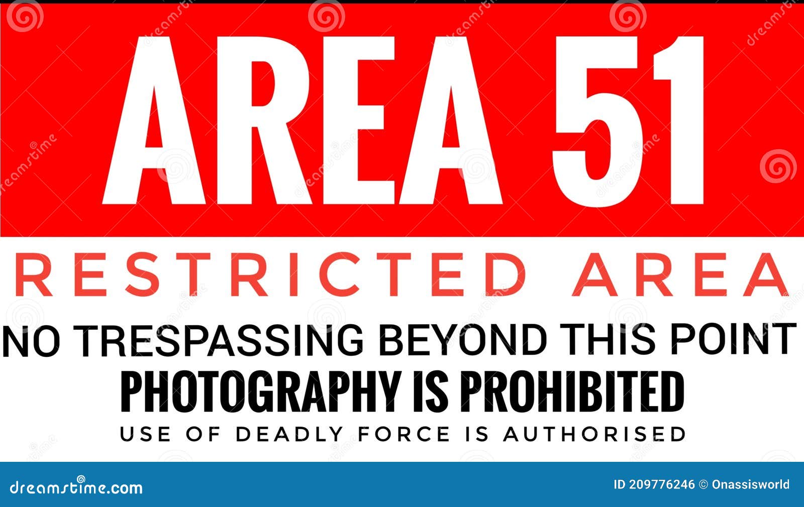 Area 51 Gate Notice. Restricted Area Stock Illustration - Illustration ...