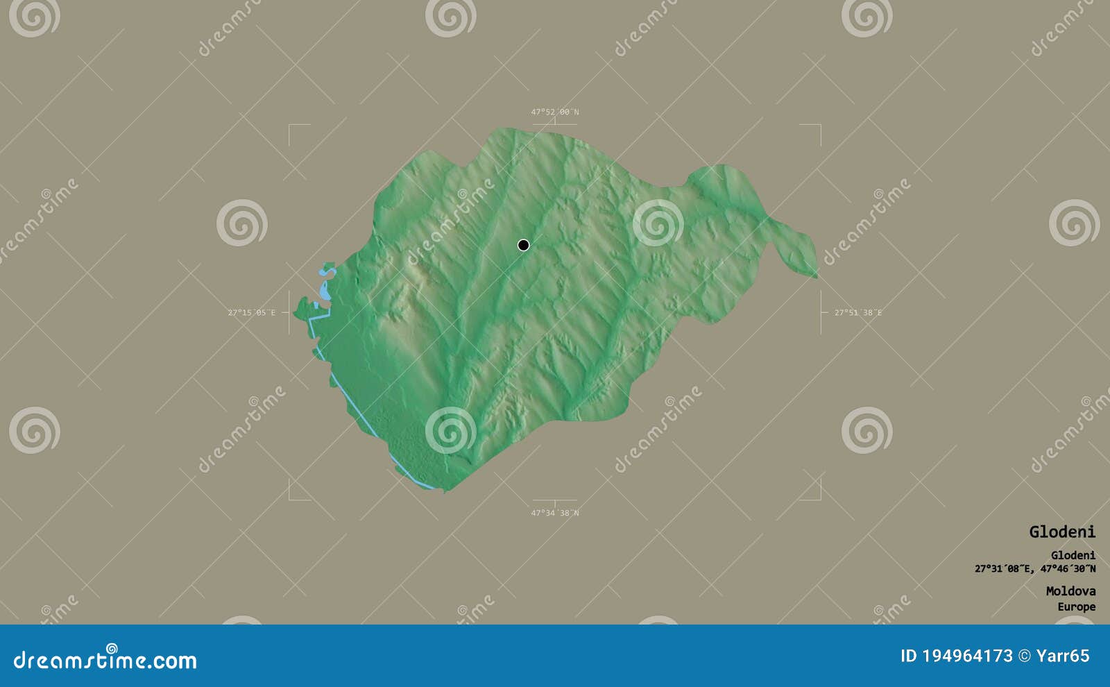 Glodeni - Moldova. Bounding Box. Relief Stock Illustration ...