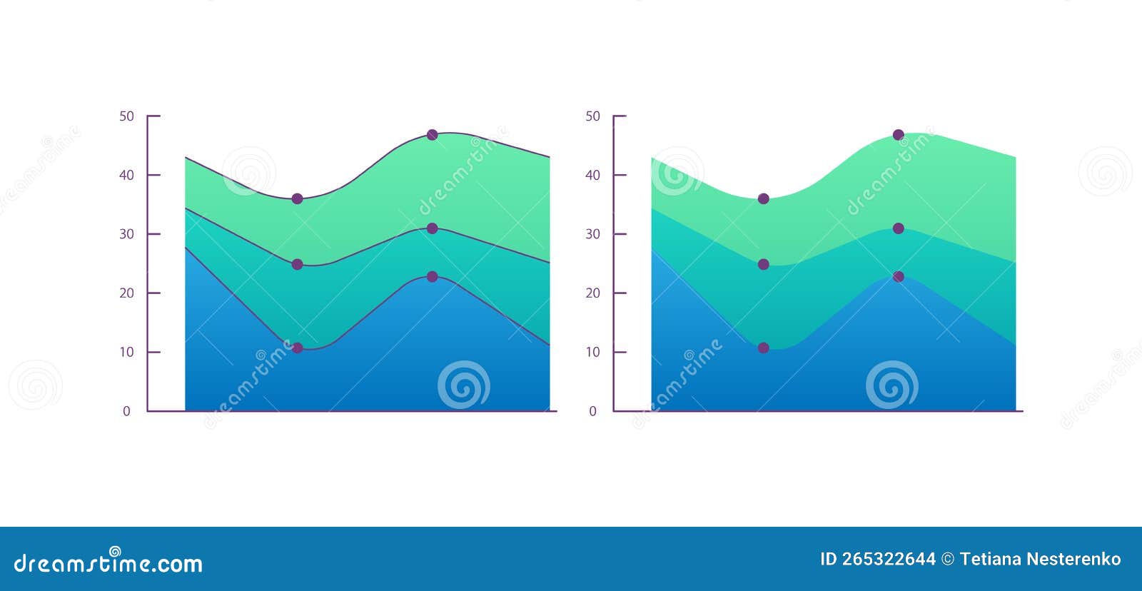 Area Infographic Chart Design Template Set Stock Vector - Illustration ...