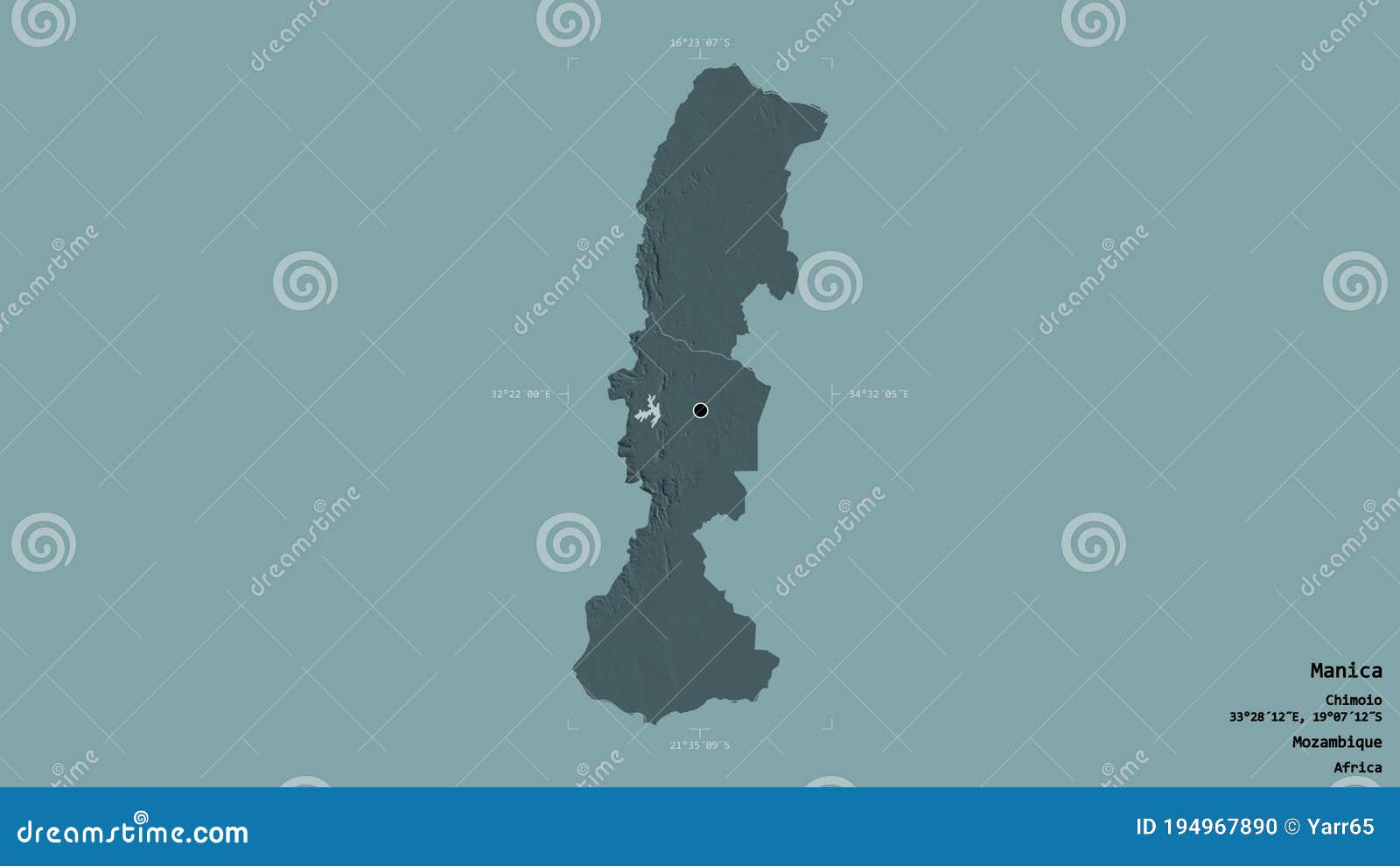 Manica - Mozambique. Bounding Box. Administrative Stock Illustration ...