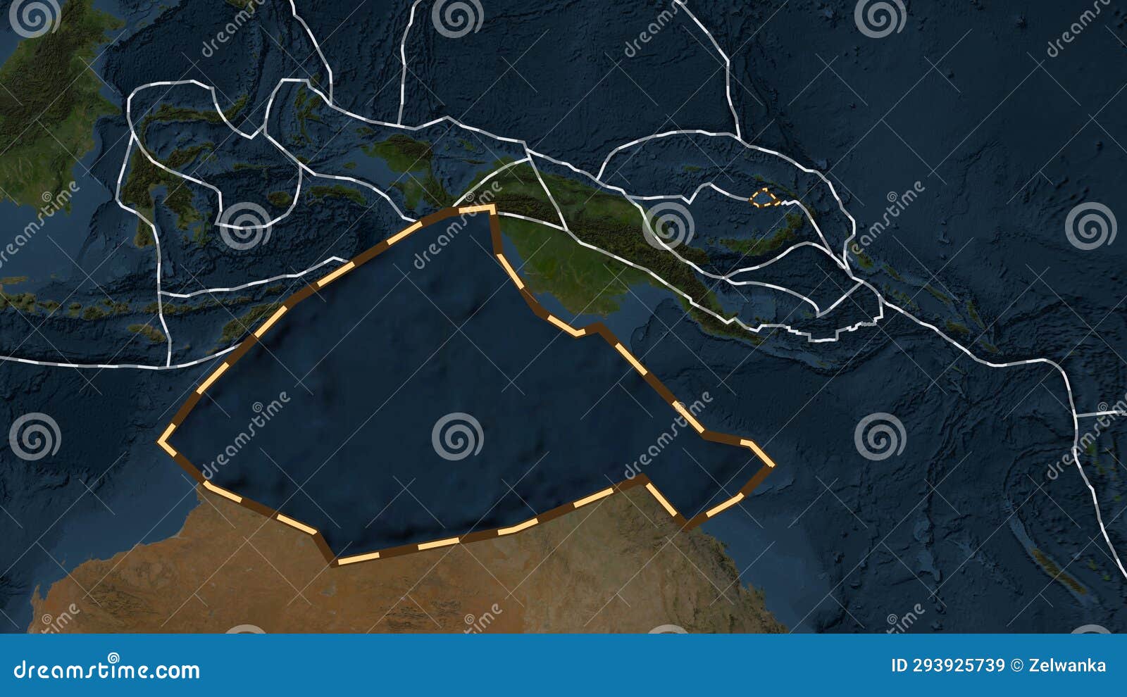 Manus Plate Extracted. Patterson Cylindrical. Satellite Stock ...