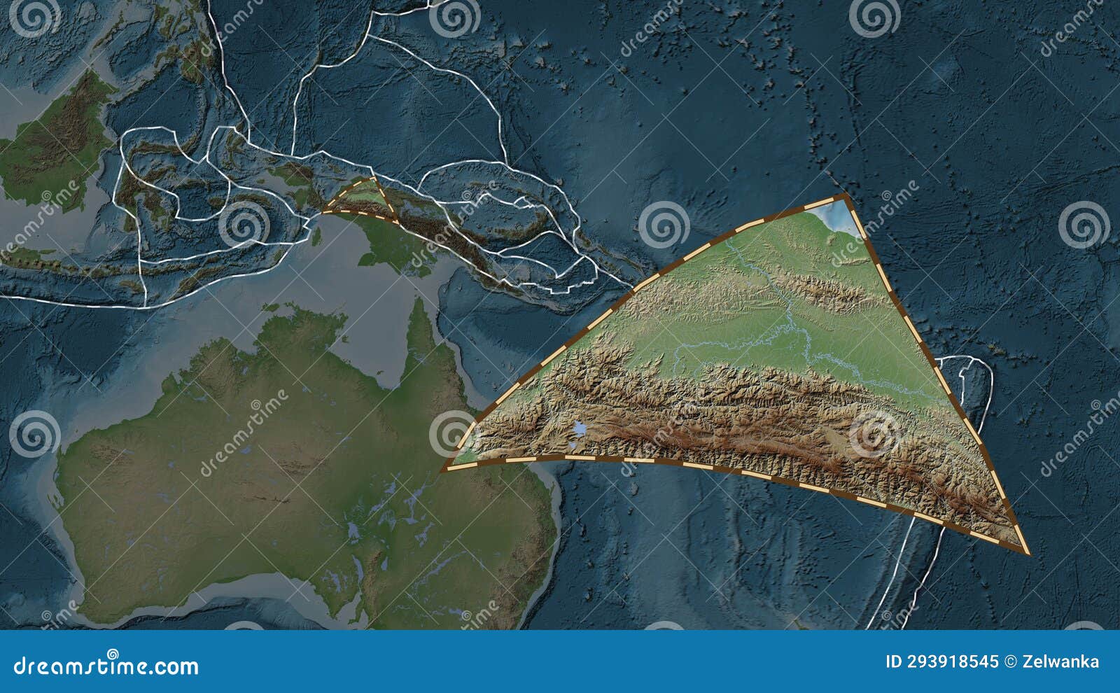 Maoke Plate Extracted. Patterson Cylindrical. Topografic Stock ...