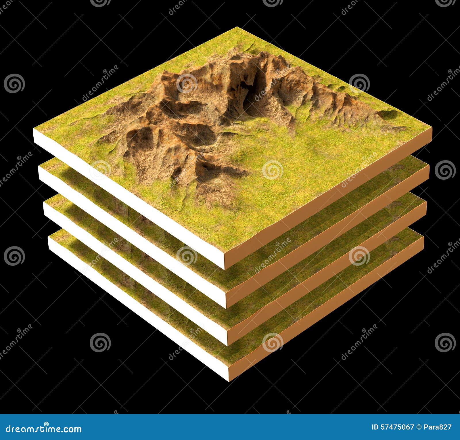 Area map in 3d. stock illustration. Illustration of zone - 57475067