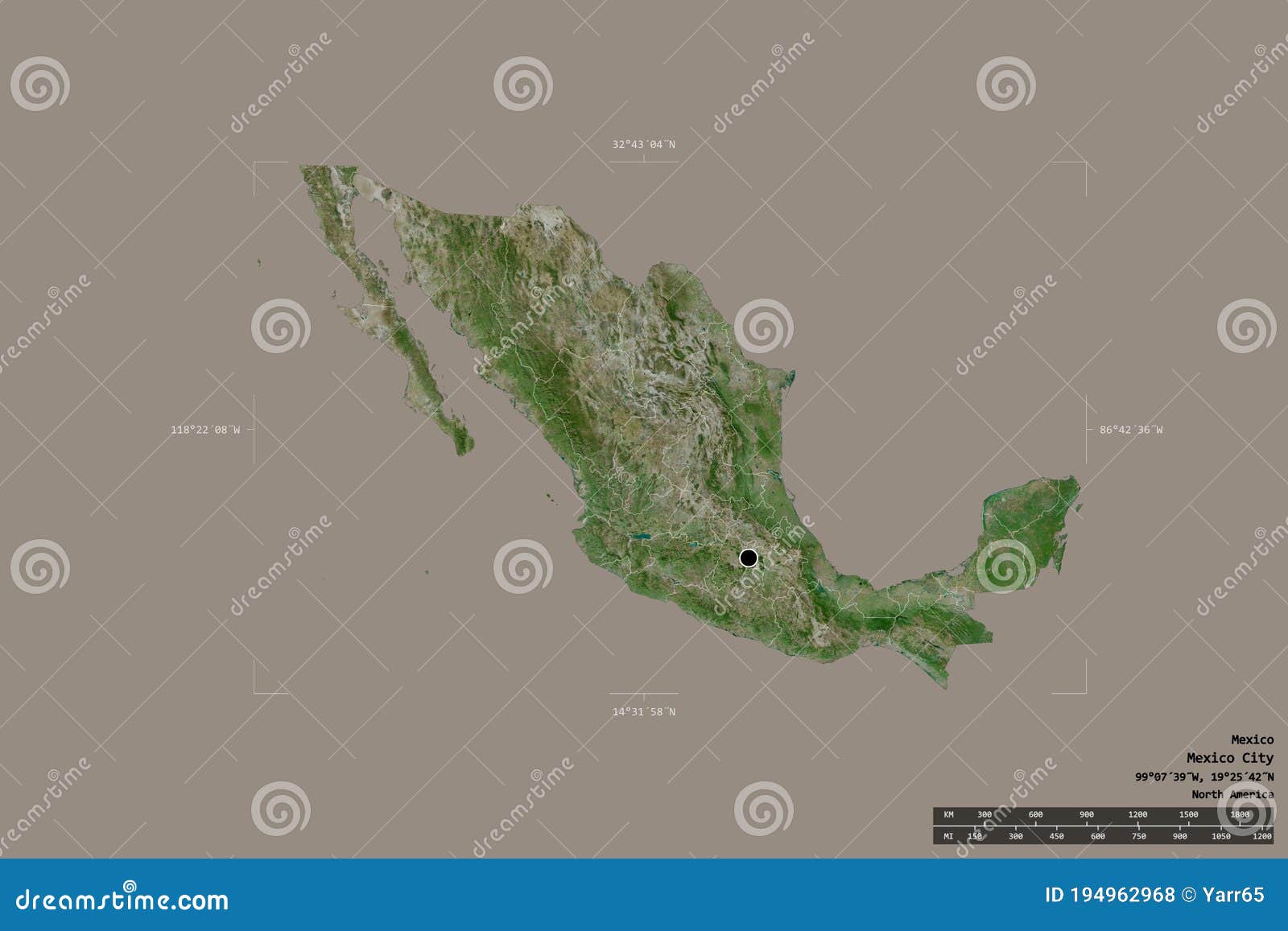 Regional Division of Mexico. Satellite Stock Illustration ...