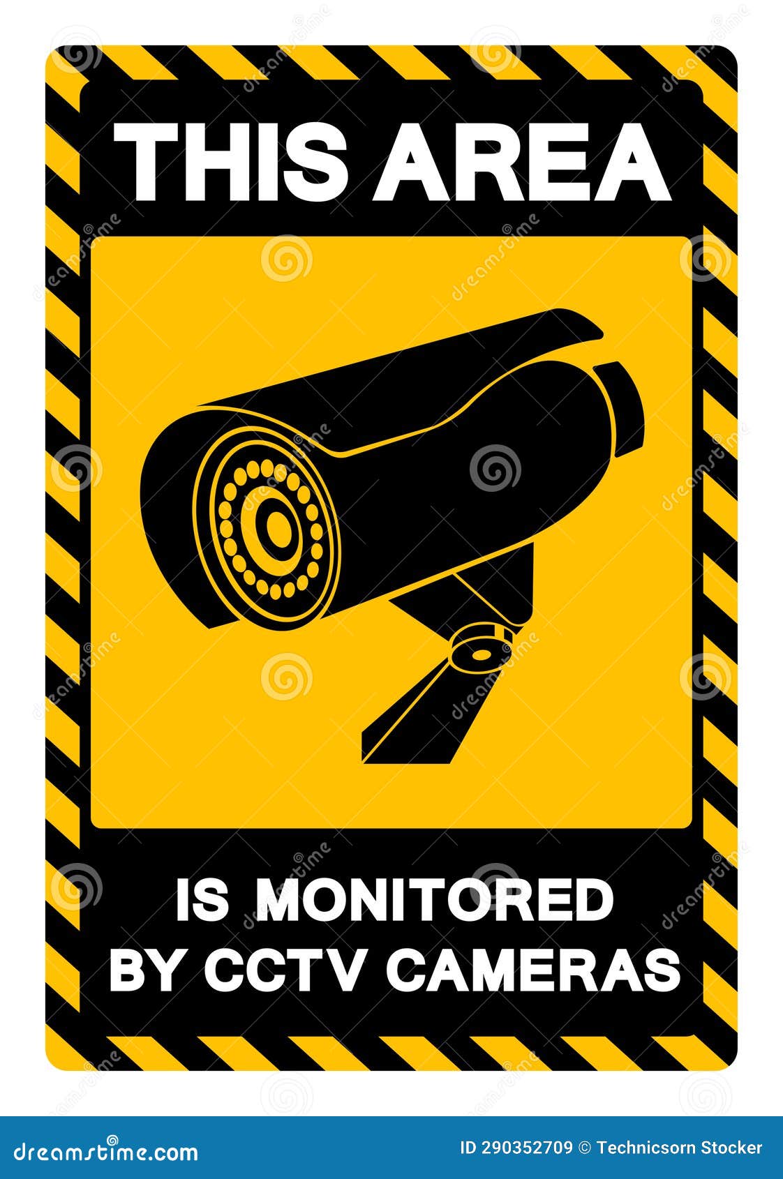 This Area is Monitored by CCTV Cameras Symbol Sign, Vector Illustration ...