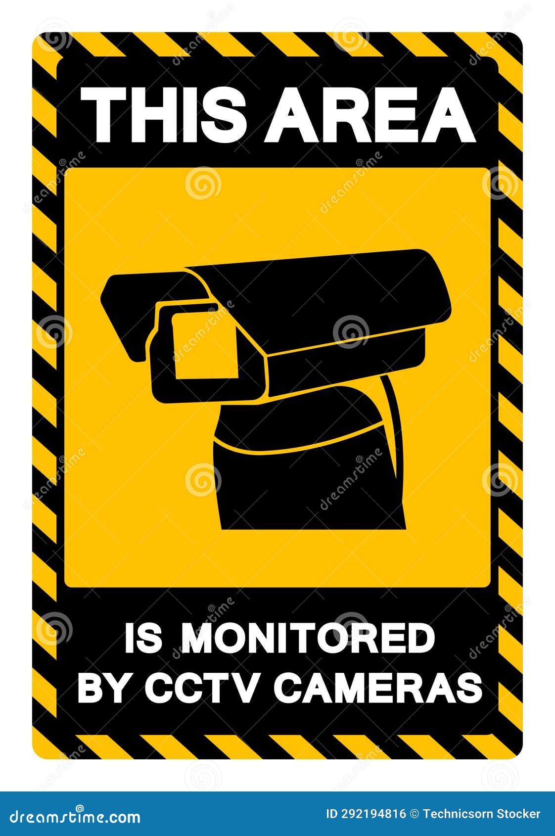 This Area is Monitored by CCTV Cameras Symbol Sign, Vector Illustration ...