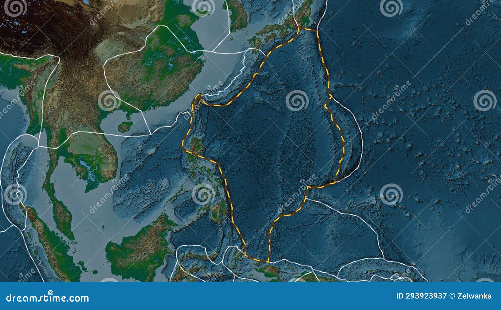 Philippine Sea Plate Dashed. Patterson Cylindrical. Physical Stock ...