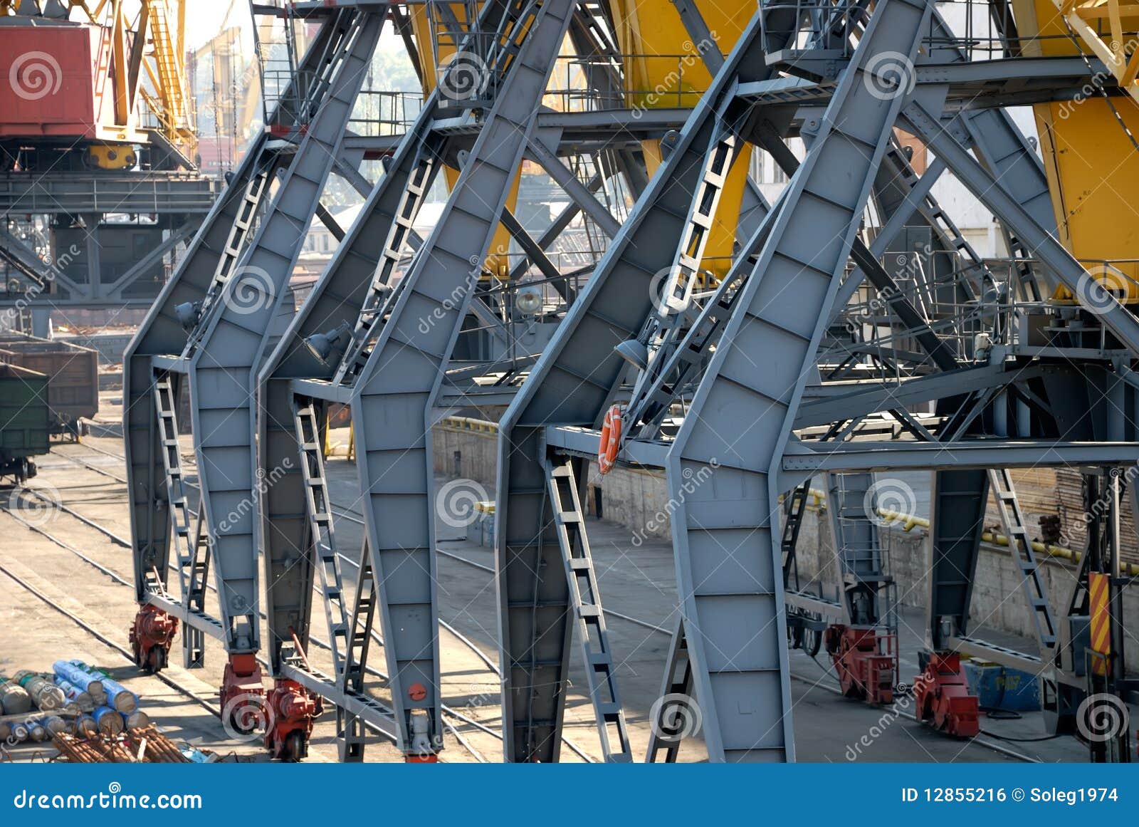 The Area in Port for Loading Stock Photo - Image of mechanical ...
