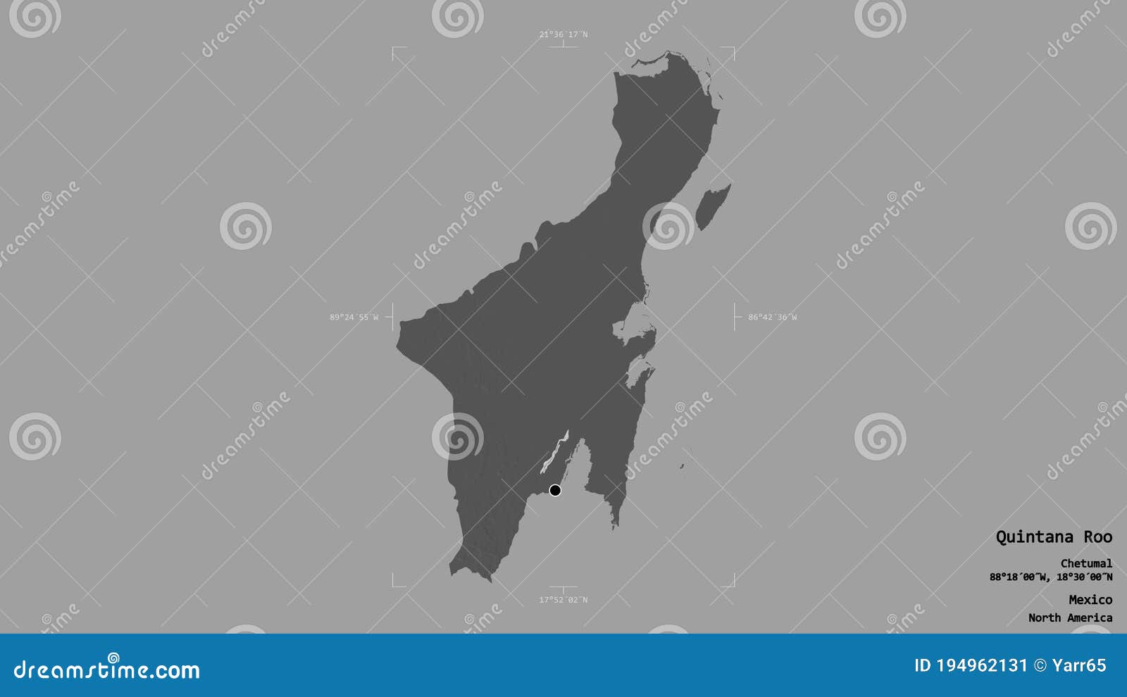 Quintana Roo - Mexico. Bounding Box. Bilevel Stock Illustration ...