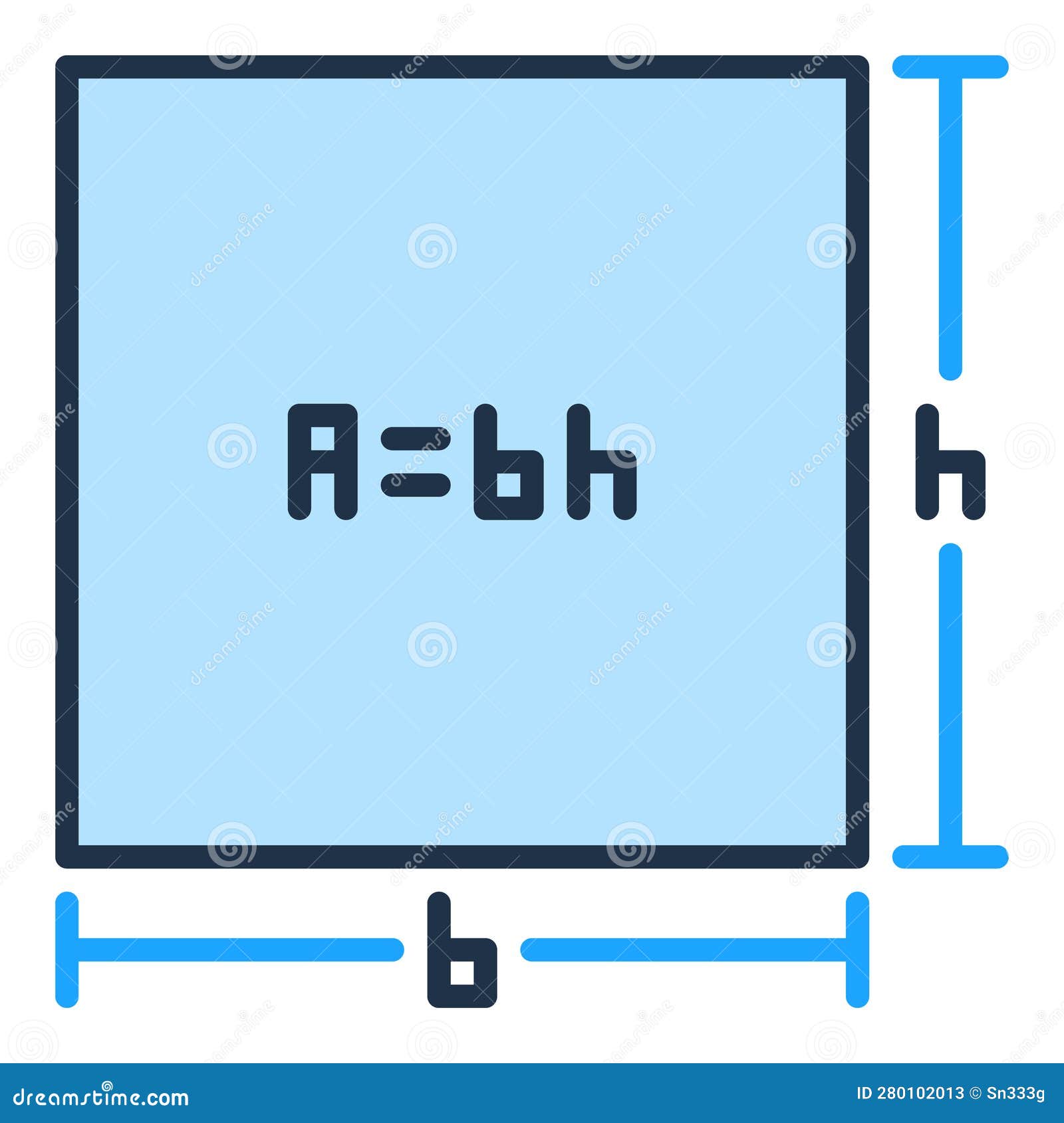 Area of a Rectangle Colored Icon - Vector Blue Sign Stock Illustration ...