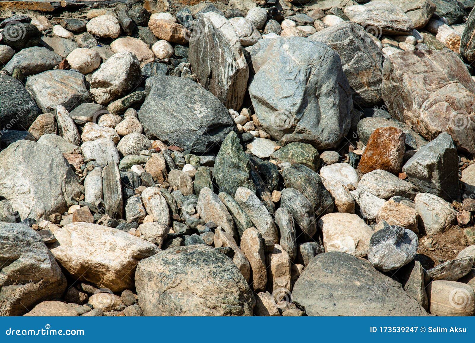 Various Stones and Rocks of Different Sizes. Stock Image - Image of ...