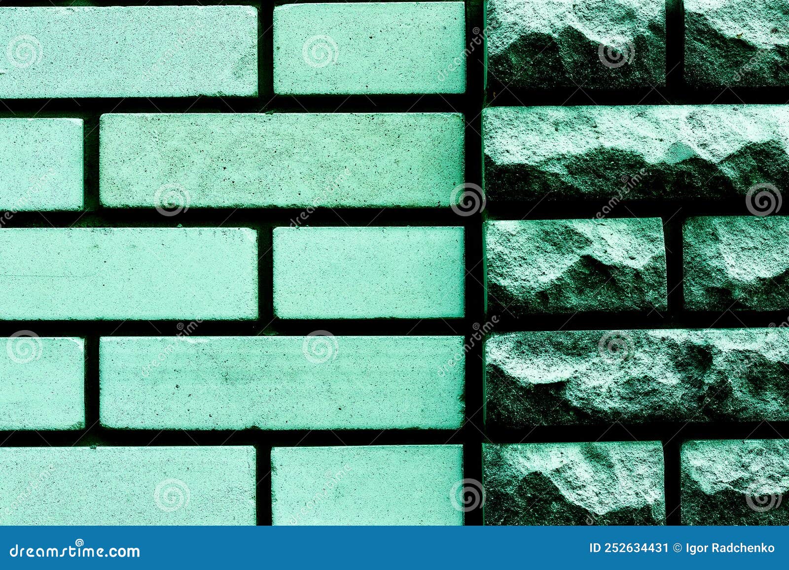 Emerald Green Brick Neon Wall Fracture Background Royalty-Free Stock ...