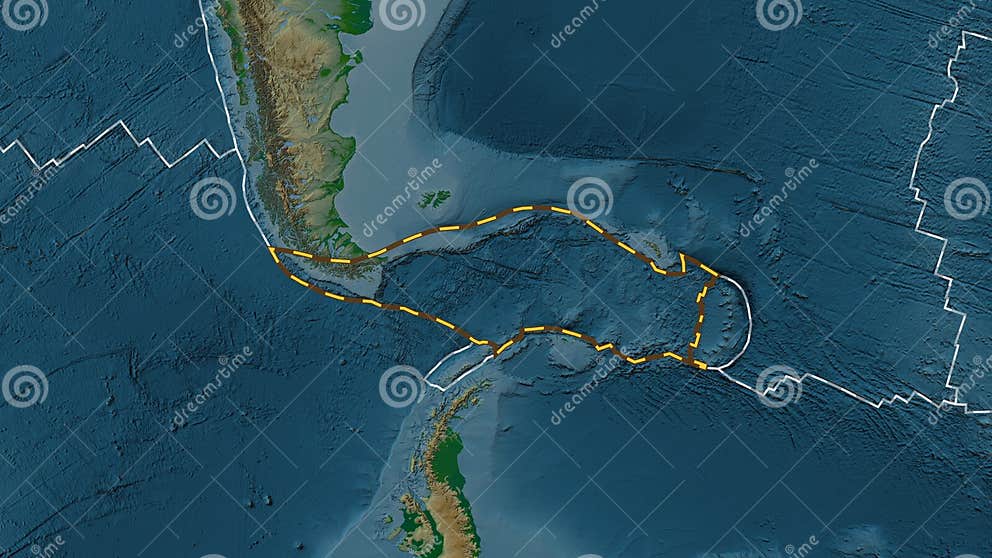 Scotia Plate Dashed. Patterson Cylindrical. Physical Stock Illustration ...