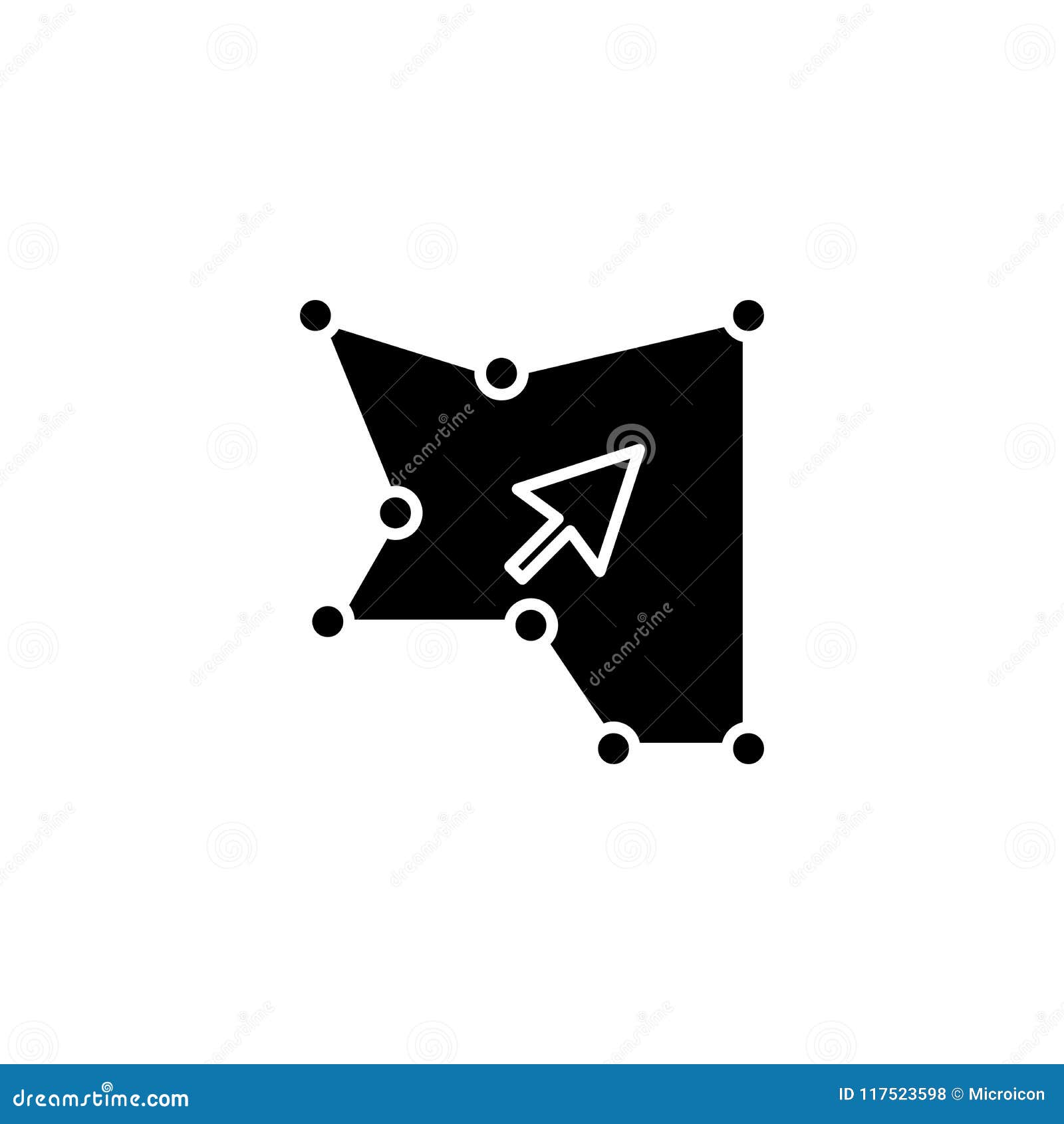 Area of Selection Black Icon Concept. Area of Selection Flat Vector ...