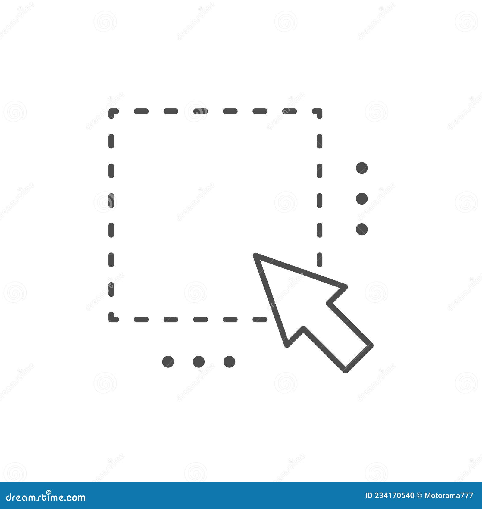 Area Selection Line Outline Icon Stock Vector - Illustration of shape ...