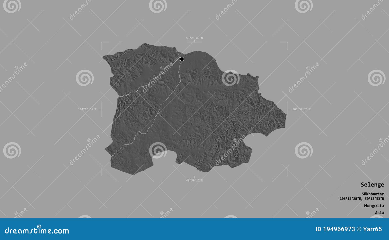 Selenge - Mongolia. Bounding Box. Bilevel Stock Illustration ...