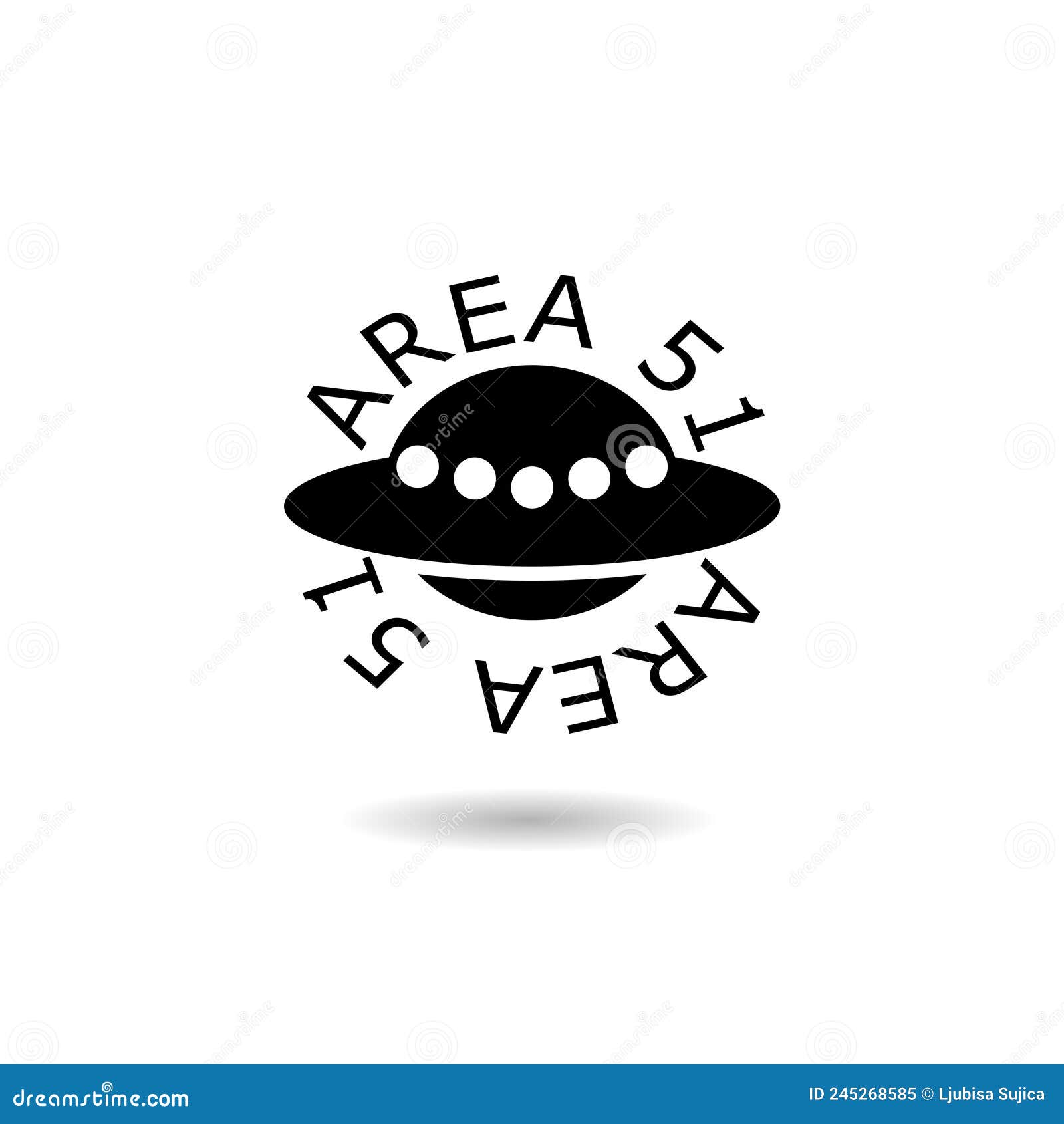Area 51 Sign Icon with Shadow Stock Vector - Illustration of contour ...