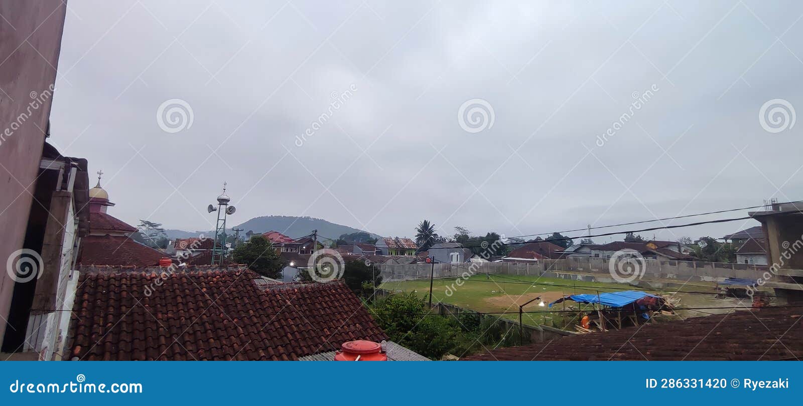 An Area with a Simple Field in the Village Stock Photo - Image of town ...