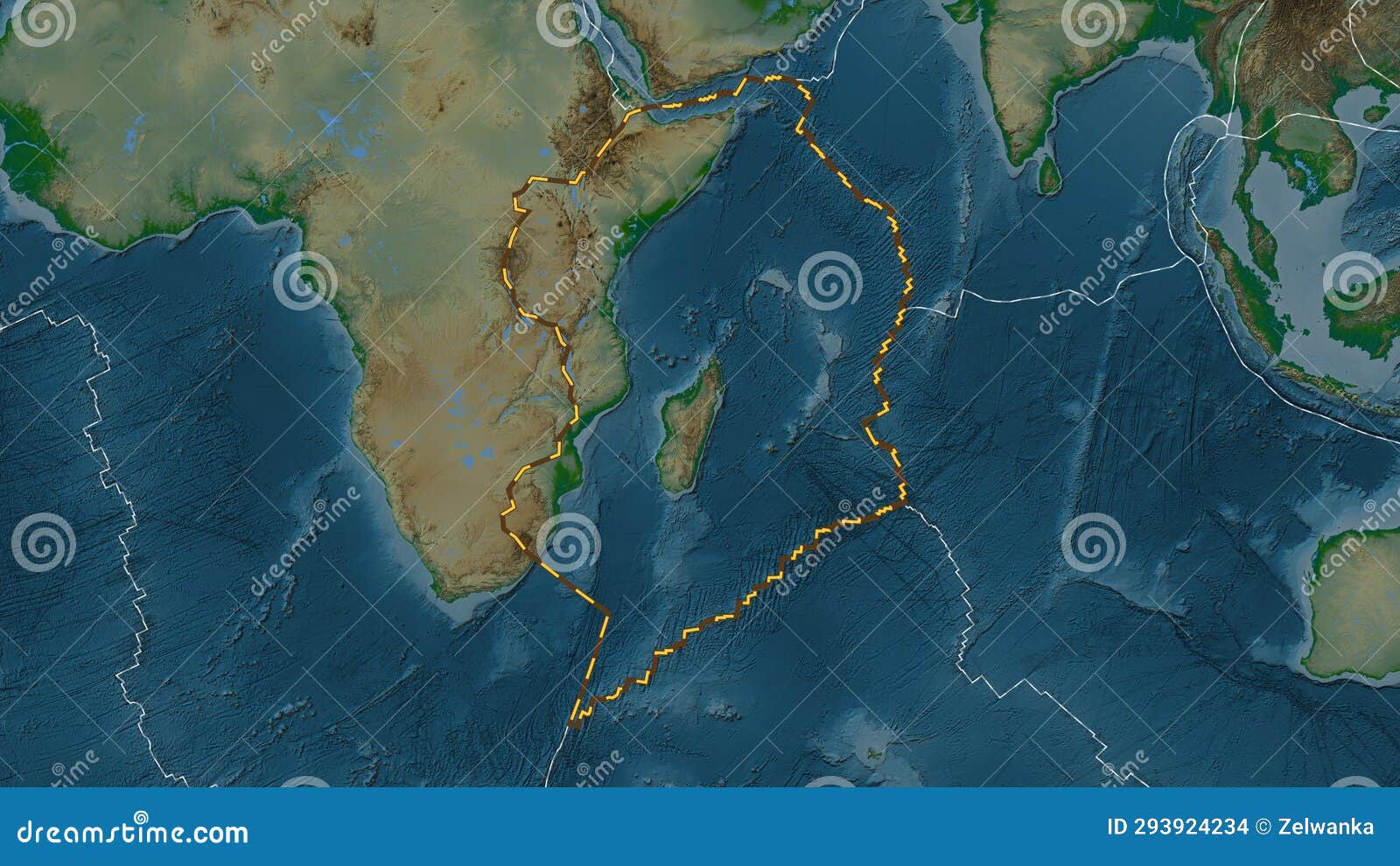 Somalian Plate Dashed. Patterson Cylindrical. Physical Stock ...
