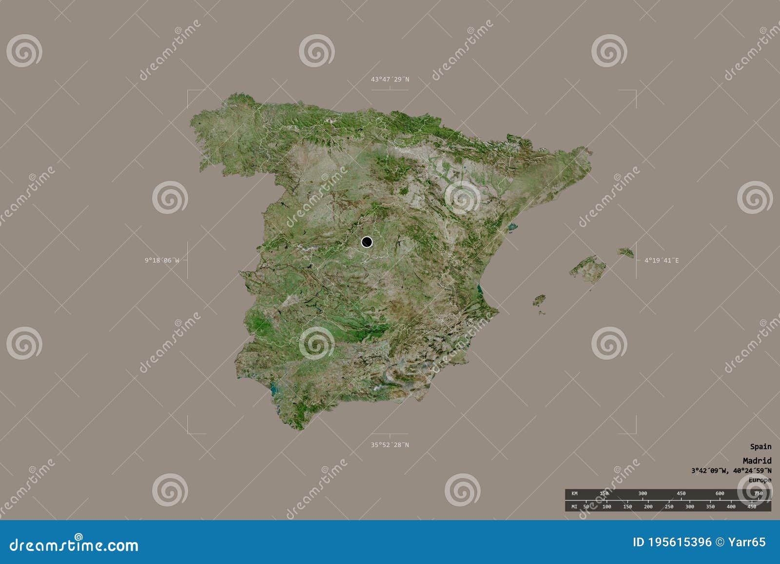 Regional Division of Spain. Satellite Stock Illustration - Illustration ...
