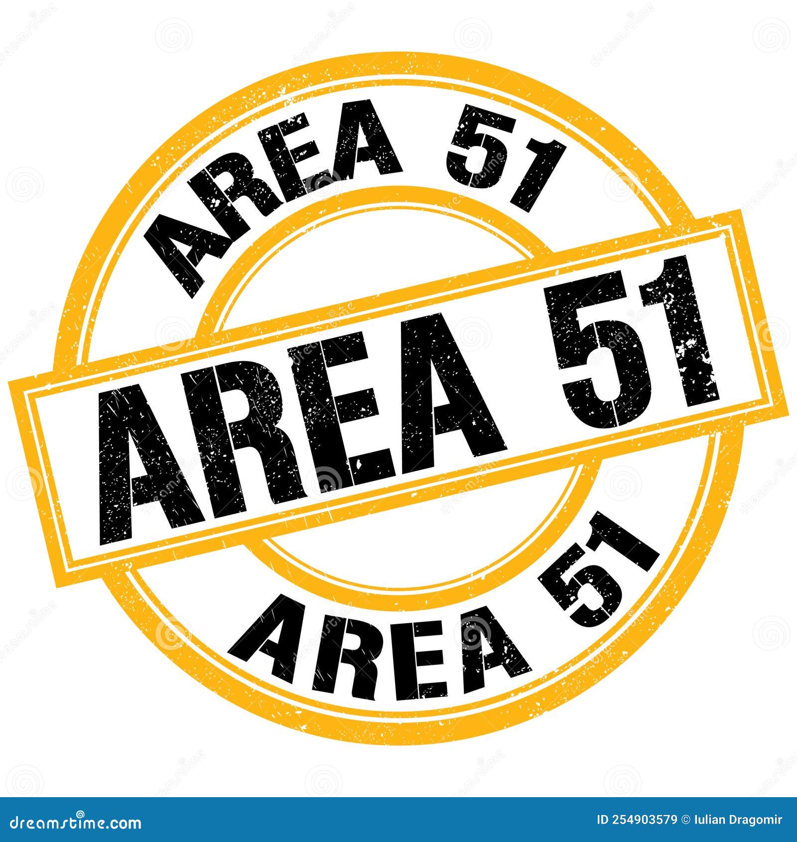 AREA 51 Text on Yellow-black Round Stamp Sign Stock Illustration ...