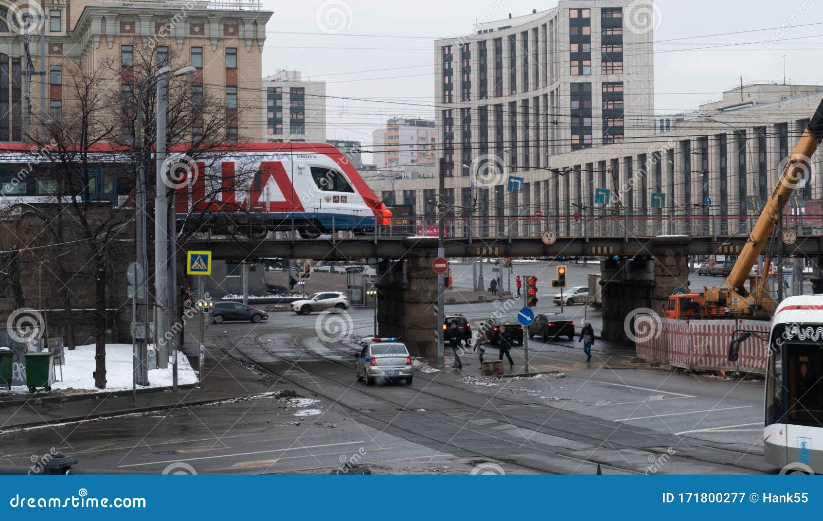The Area of Three Railway Stations in Moscow Editorial Photography ...